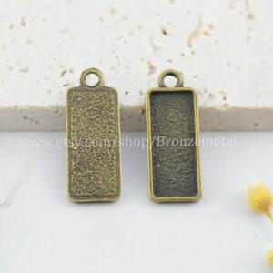 Rectangle Alloy Bezels Links Bezel Links Rectangular Pendant Tray Blank ...