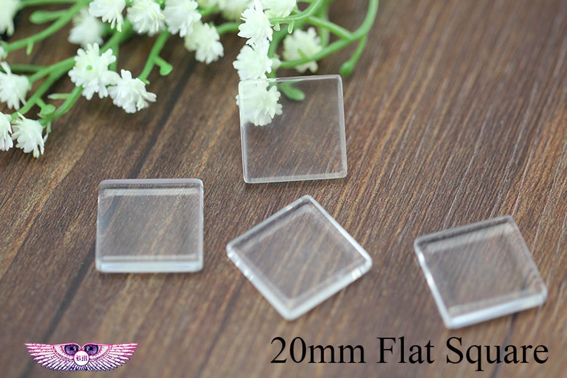 20mm Square Clear Glass Square Tiles - Clear Transparent Glass Square ...