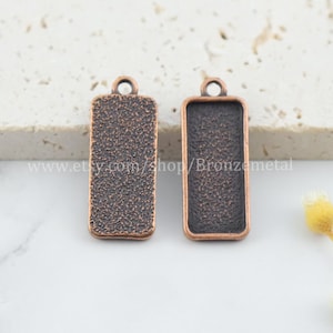 Rectangle Alloy Bezels Links Bezel Links Rectangular Pendant Tray Blank Base Cameo Cabochon Base ...