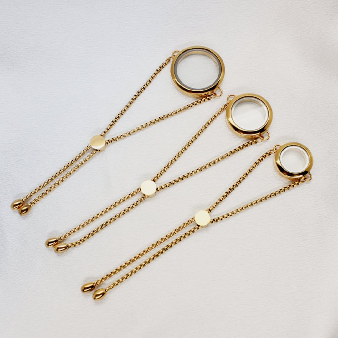 Glass Locket Bracelet Memory Floating Locket Round Keepsake Locket ...