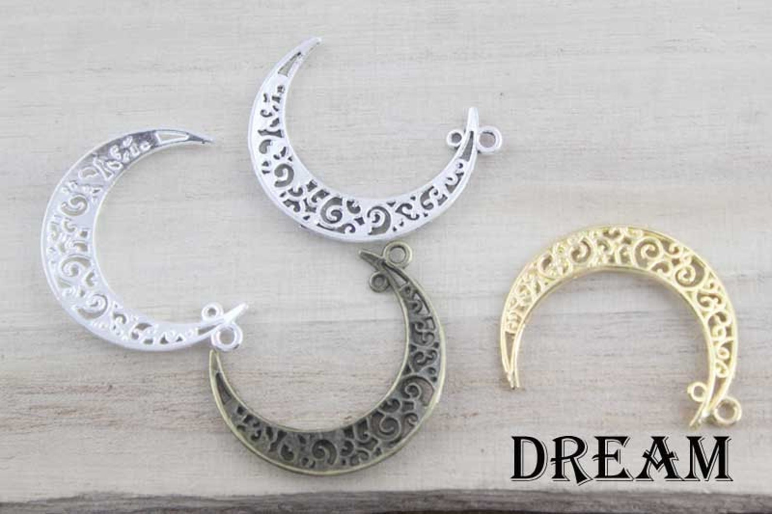 Moon Moon Charm Moon Pendant New Moon Crescent Moon Craft - Etsy