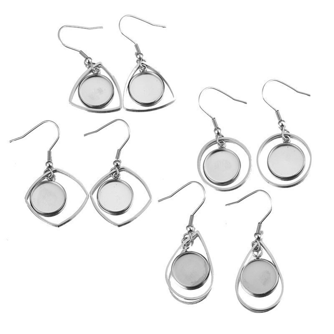Dangle Earring Blanks Geometry Bezel Earring Blanks - Etsy