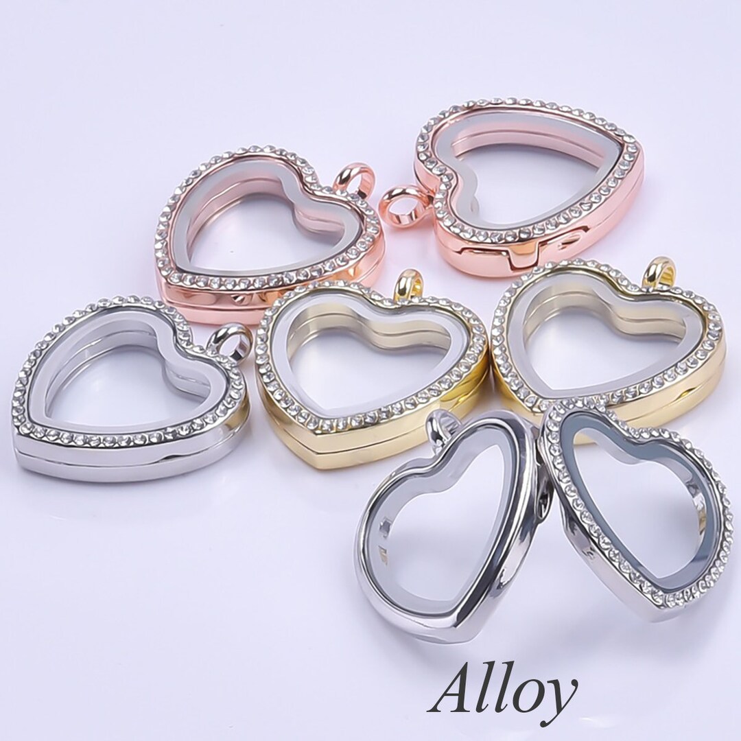 Heart Floating Memory Locket Alloy Living Charms Locket for Woman ...