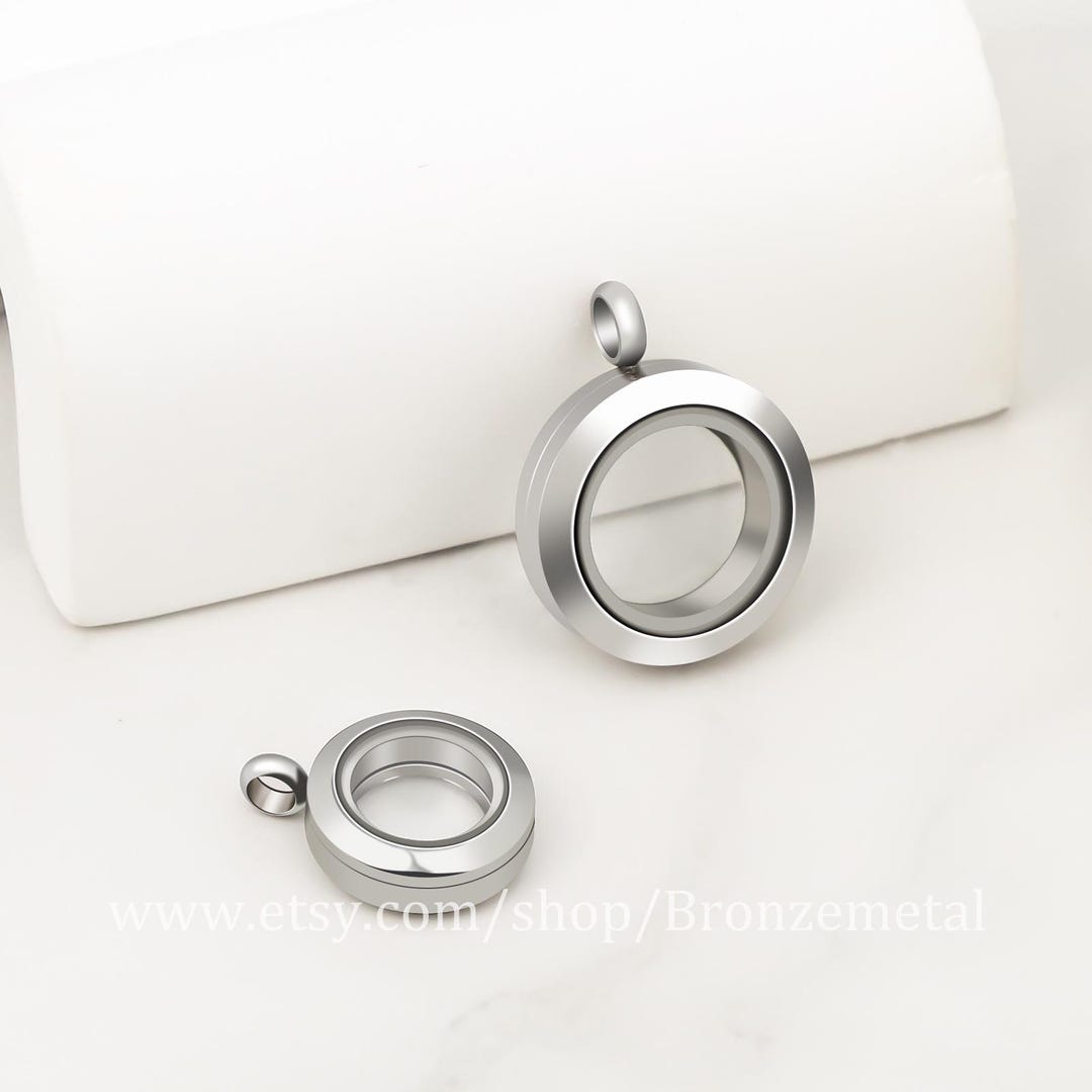Mini Floating Locket - Stainless Steel Glass Locket - Living Glass ...