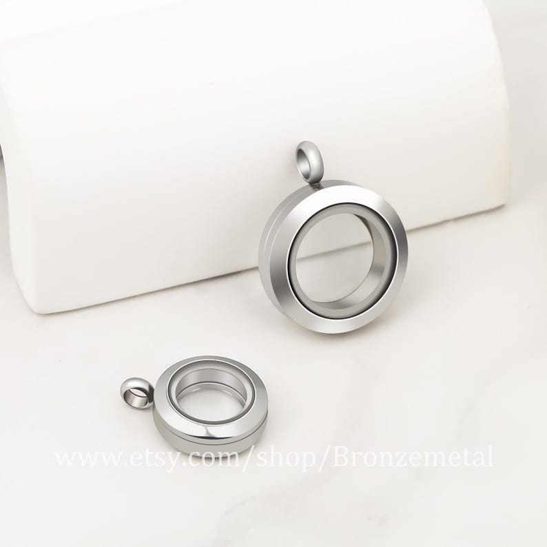 Mini Floating Locket - Stainless Steel Glass Locket - Living Glass ...