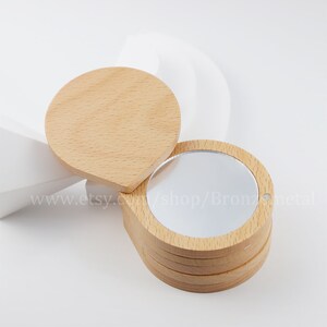 Small Wooden Pocket Mirrors for Engraving - 360 Degree Revolving ...