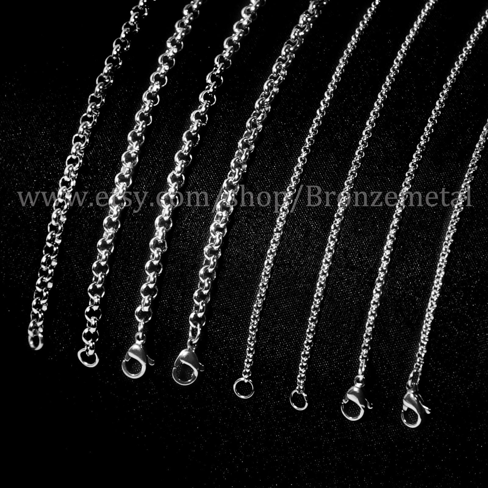 10pack Stainless Steel Necklace Chain,rolo Chain Necklace Choker ...