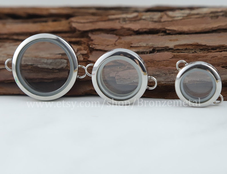 Floating Locket Bracelet Links - 20mm 25mm 30mm Living Locket Bracelet ...