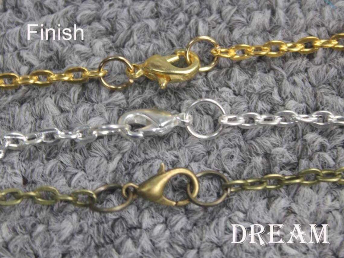 3mm Thick Vintage Oval Chain With Lobster Clasp-oval Plain - Etsy