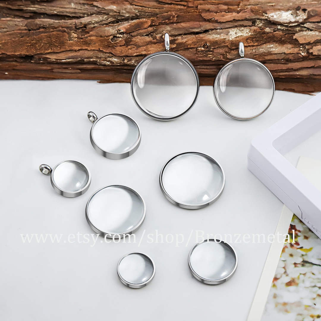Curved Glass Locket - Stainless Steel Pet Ashes Hair Living Memory ...