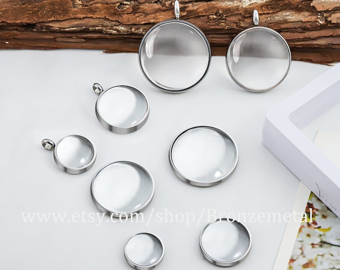 Curved Glass Locket - Stainless Steel Living Locket Pendant - Locket ...