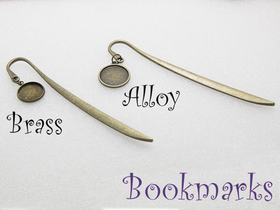 5 DIY Bookmark Kits Vintage Plain Bezel Bookmark Setting | Etsy