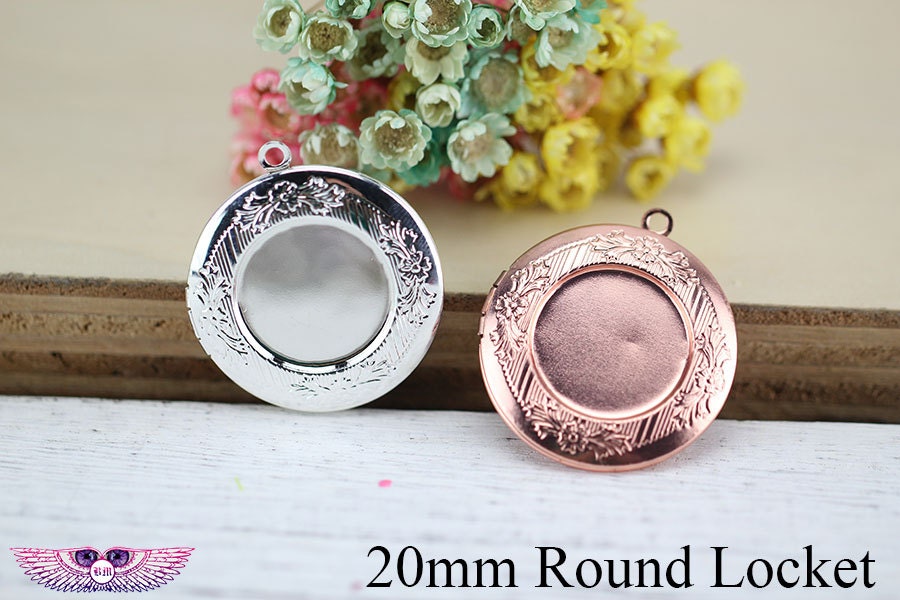 Kits - Photo Locket Blanks 20mm - Brass Vintage Locket Cameo Settings ...