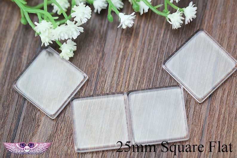 Flat Square Glass Cabochons High Clarity 25mm 1 Inch Square | Etsy