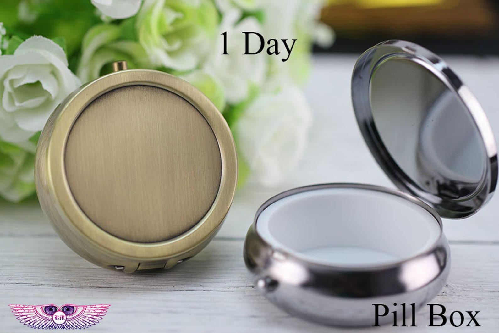 Customize Pill Box - Single Blank Compartment Pill Box Container ...