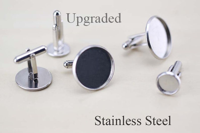 Stainless Steel Cufflink Blanks French Cufflink Base With | Etsy