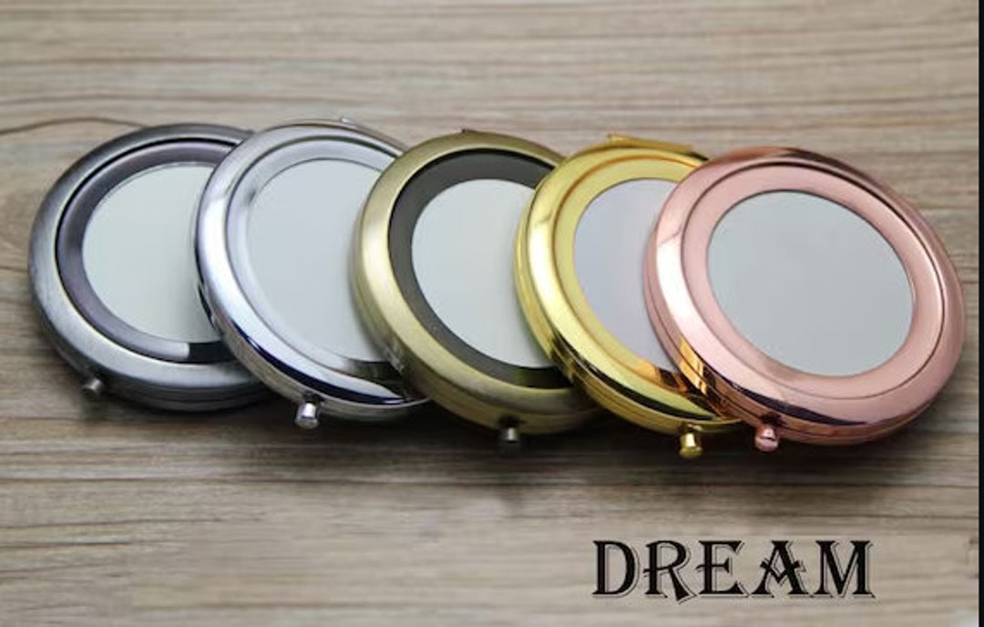 Pocket Mirror Kit - 70mm Round Blank Compact Mirror Round Compact Tray ...