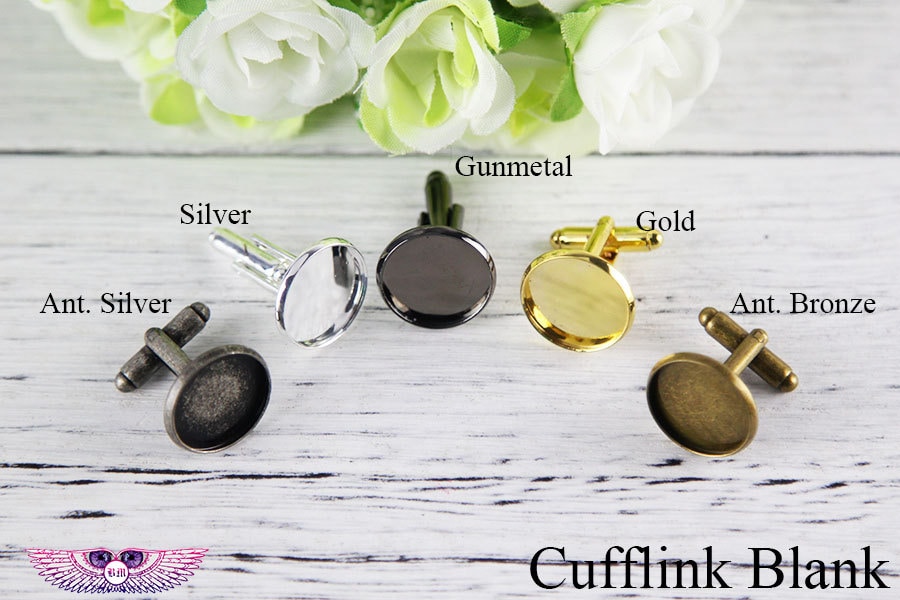 14mm Bezel Cufflink Blanks-cuff Link Sleeve Button Findings -rose Gold ...