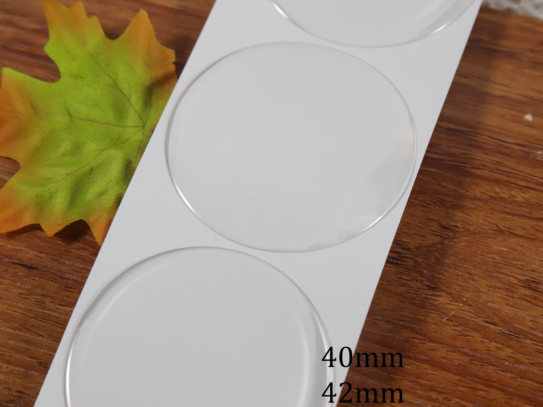 Round Clear Epoxy Stickers, Circle 3D Epoxy Dome Lens Stickers-40mm and ...