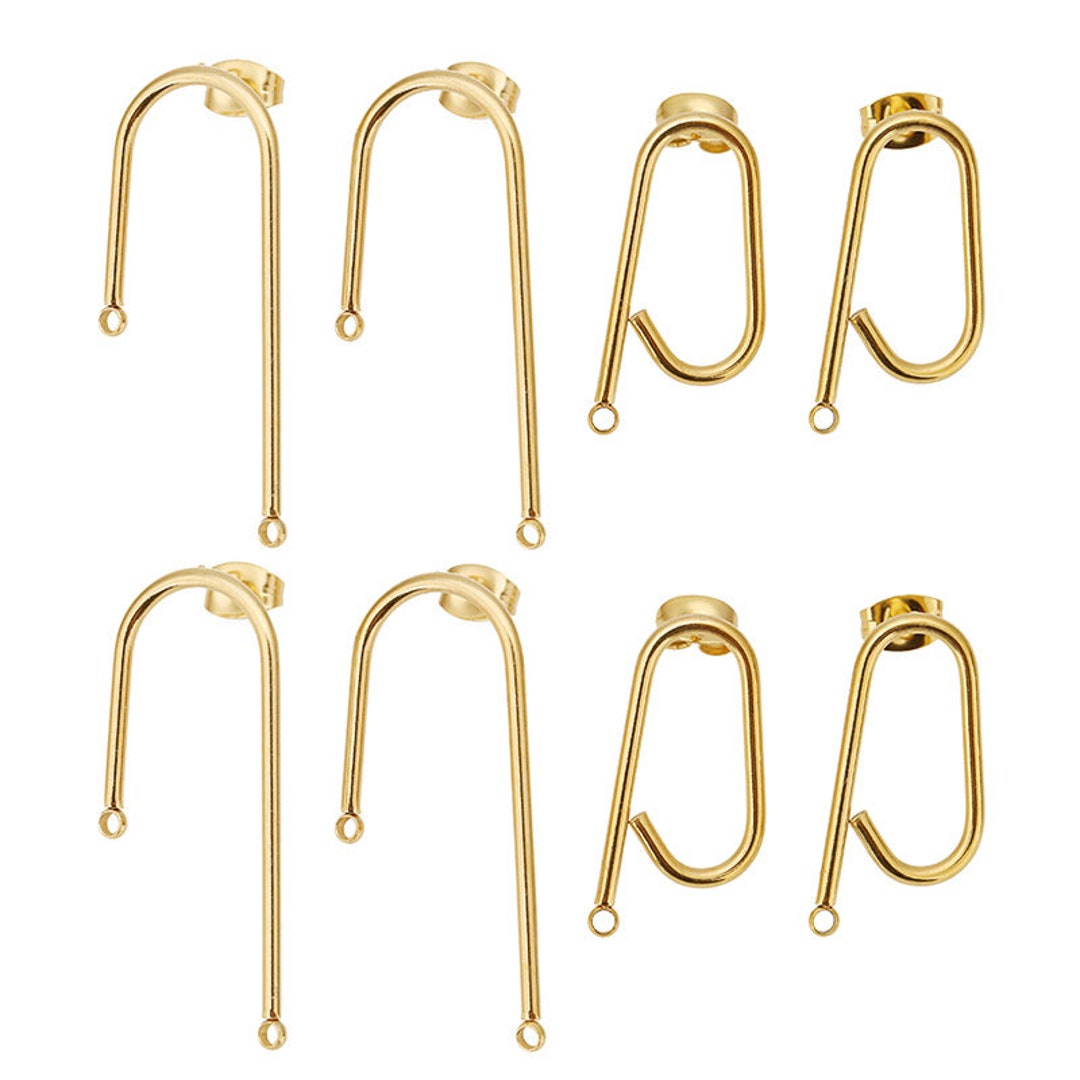 Stainless Steel U-shaped Earring Posts Stud Earring Connector Arch ...