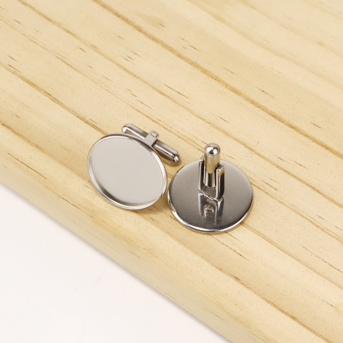 Stainless Steel Cufflink Blanks French Cufflink Base With - Etsy