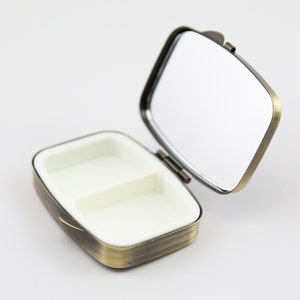 Square Pill Box Case - Blank Two Compartment Pill Box Container - Pill ...