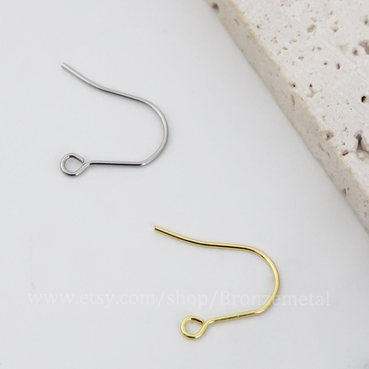 Stainless Steel U Shape Earring Wires - Fish Earring Post- 100PCS ...