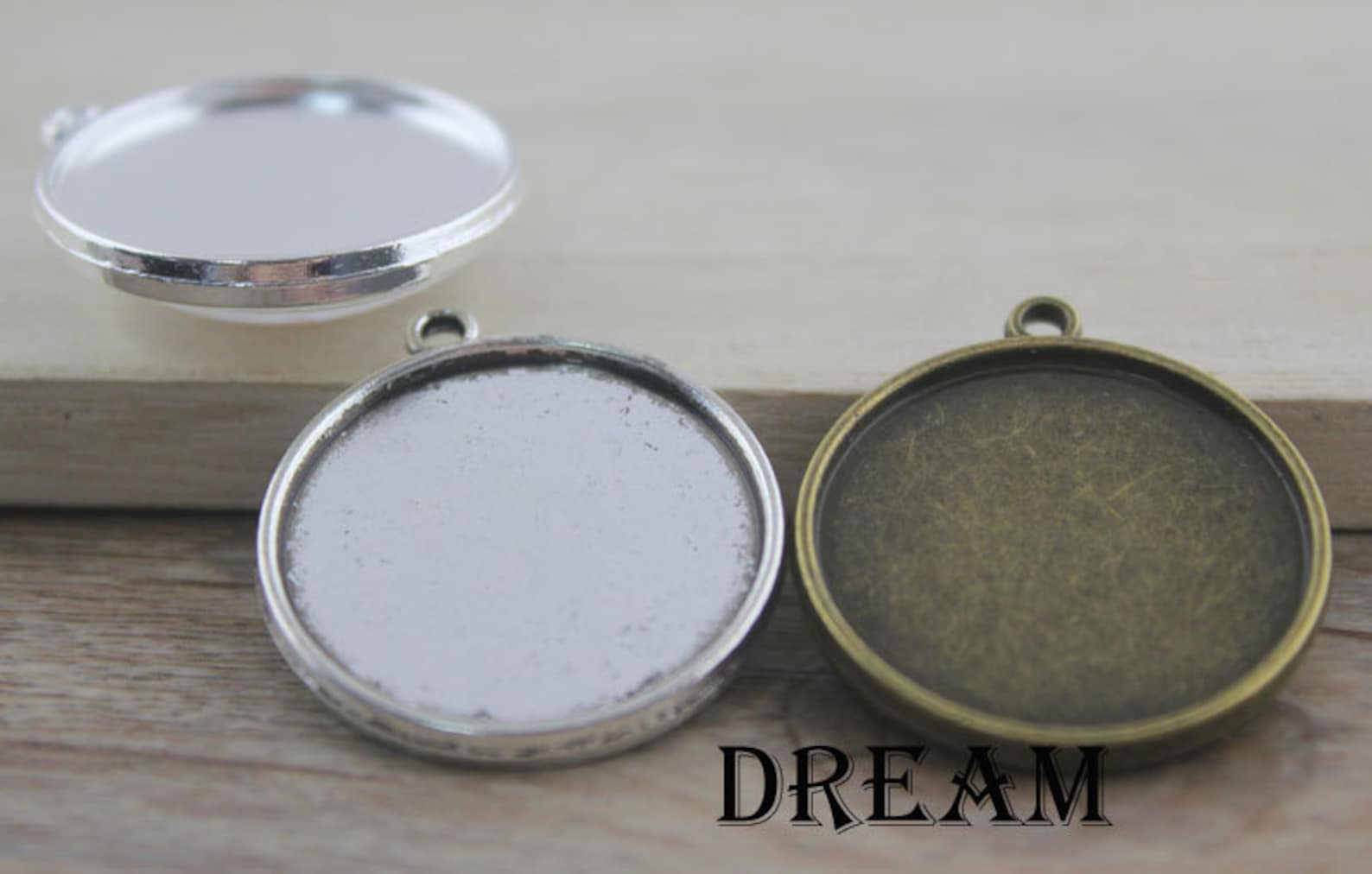 Pendant Blank Double Sided Round Pendant Setting 40pcs Double Sided ...