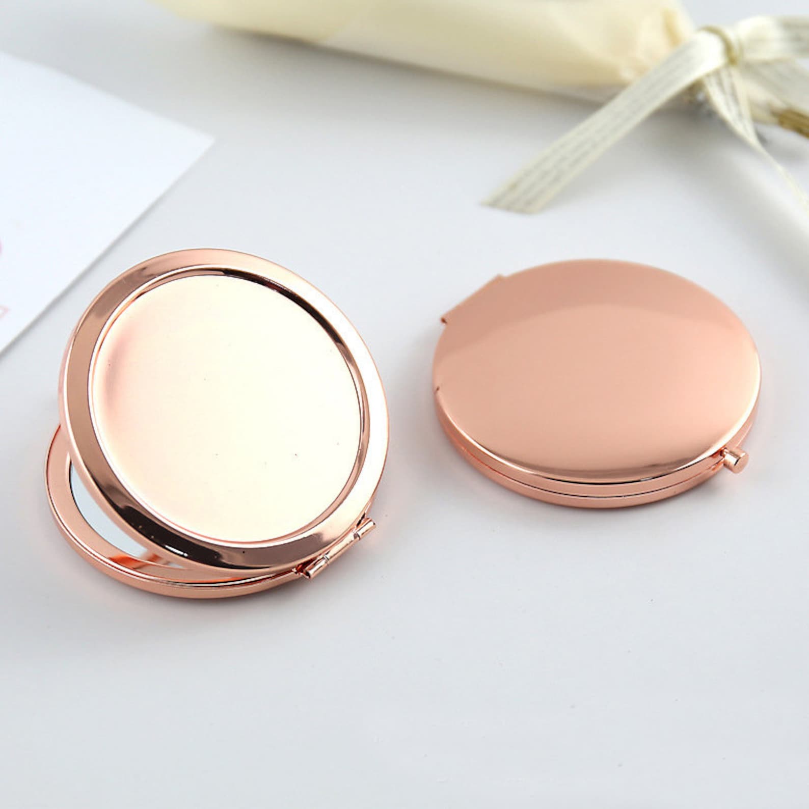 Personalized Compact Mirror Blank - Photo Frame Pocket Mirror - Metal ...