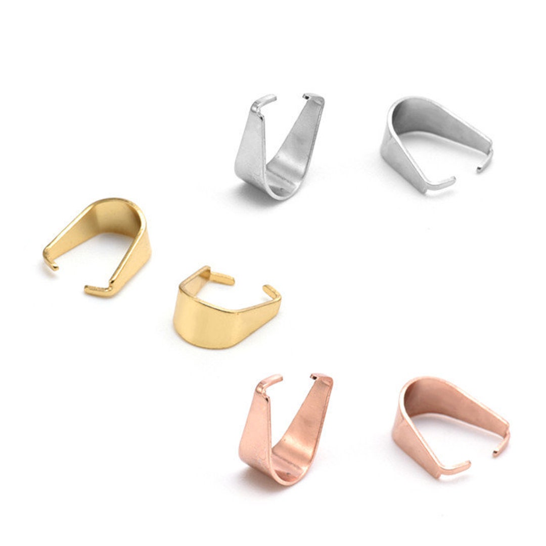 Stainless Steel Pinch Bails Pendant Necklace Connecting Buckles Snap ...