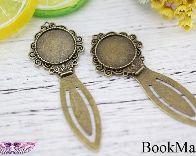 20mm Round Bookmark Base, Antique Bronze Bookmark Settings-pendant ...