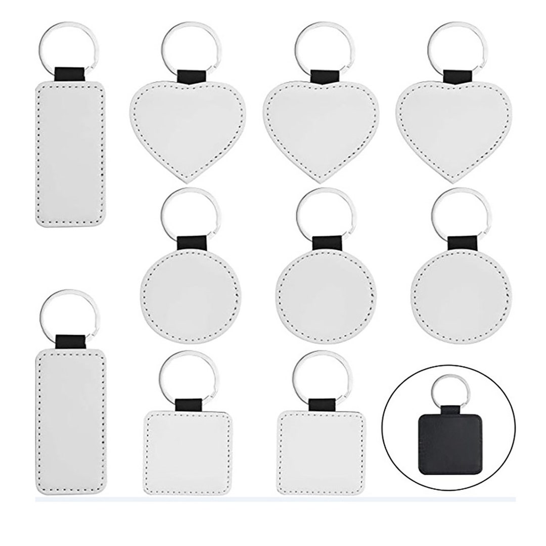 5pcs Sublimation Keychain Blanks Sublimation Leather Keychains Faux ...