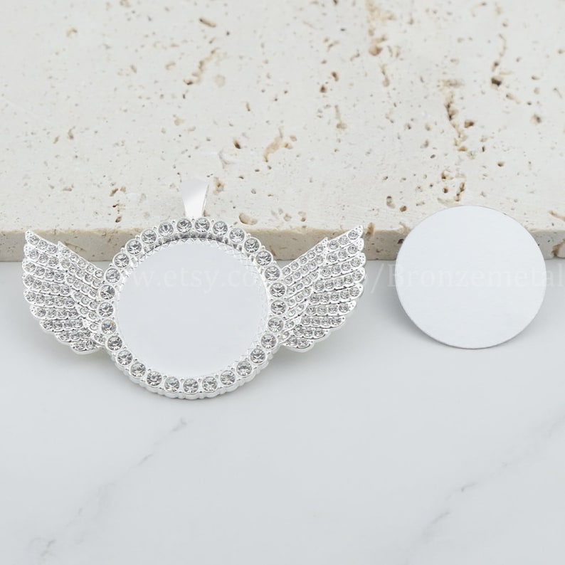 2pack Sublimation Wing Photo Charms Necklace - Angel Wing Pendant ...