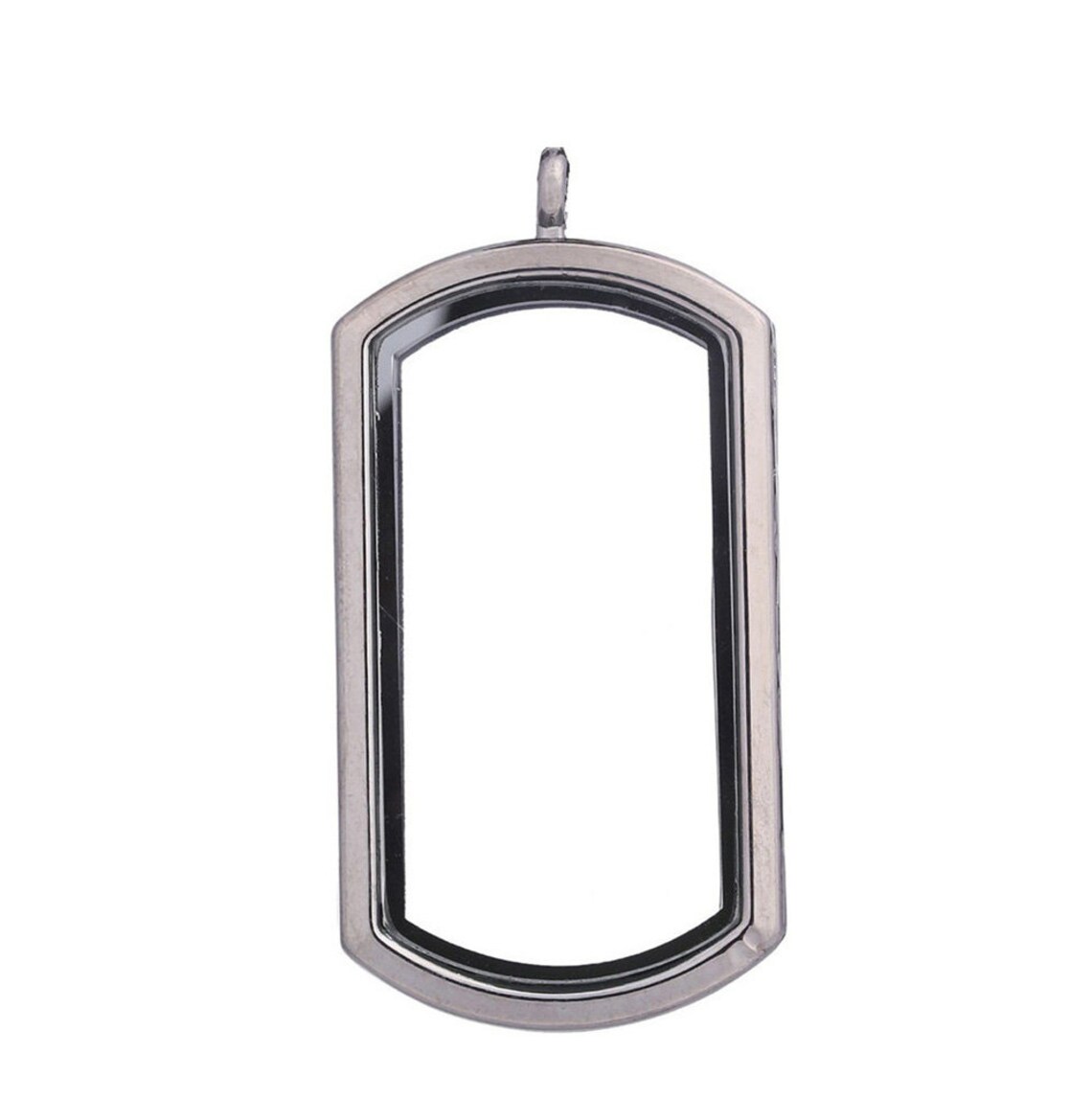 Dogtag Shape Floating Locket - Glass Locket Pendant - Living Glass ...
