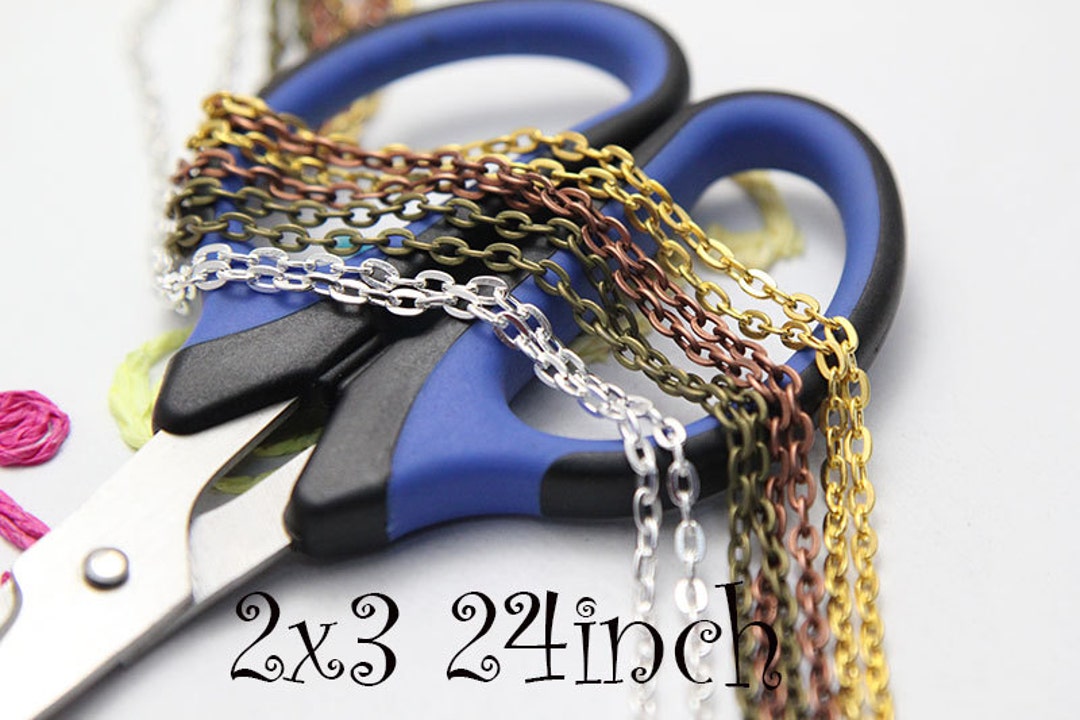 Vintage Oval Chain - 24 Inch(60cm) 2x3mm - Plain Cable Chain, Necklaces ...
