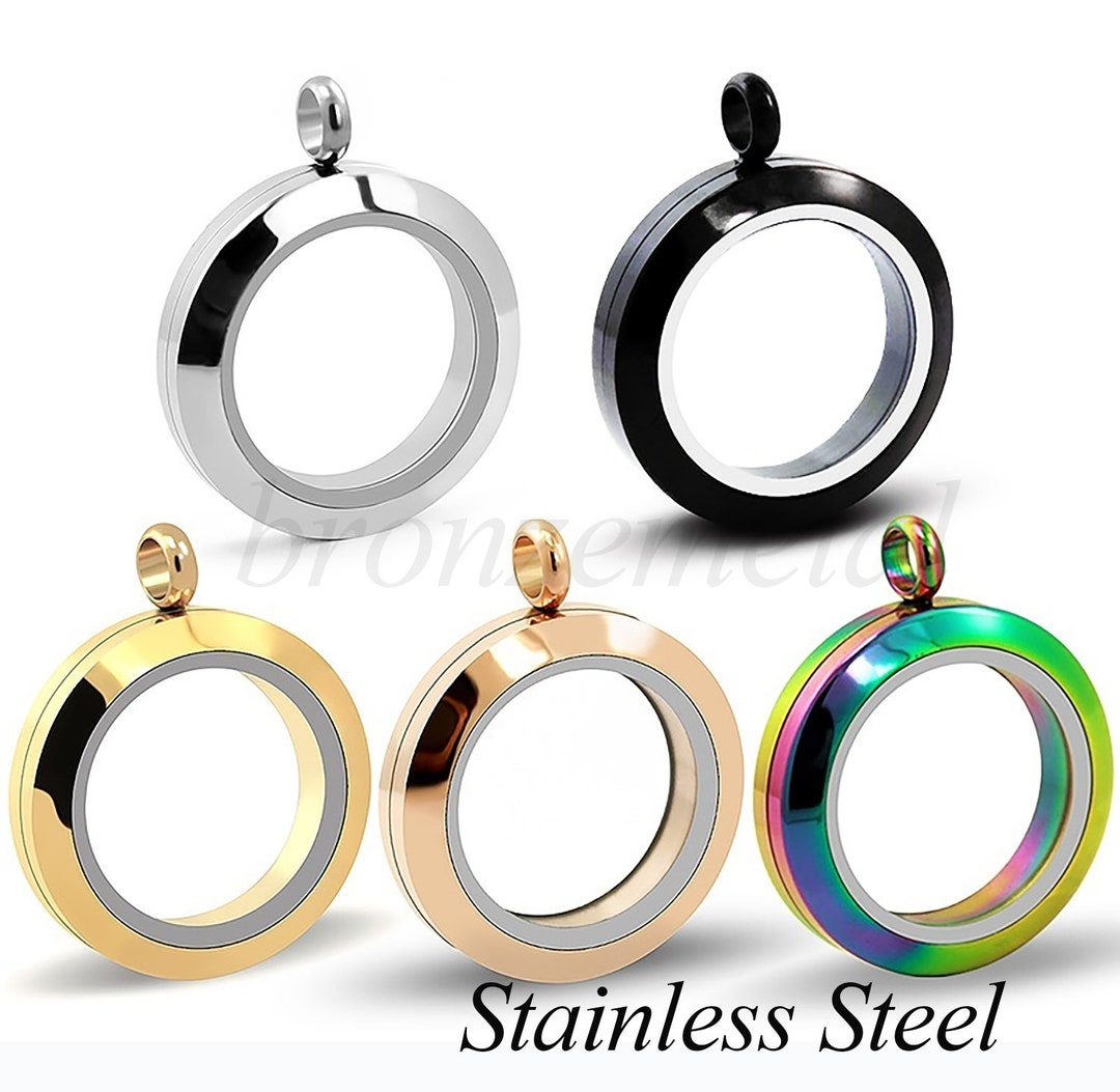 Stainless Steel Floating Memory Locket Living Glass Locket Pendant ...
