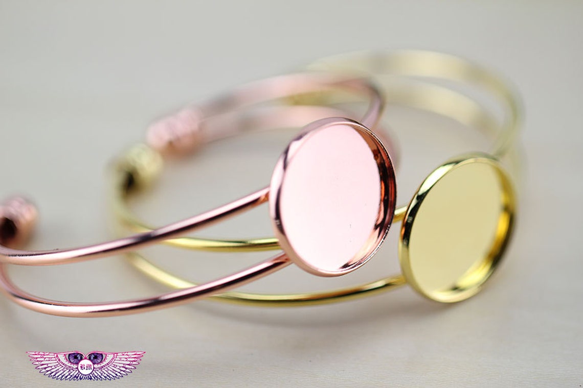 Cuff Bracelet Blank Cuff Bezel Bangle 20mm Round Glass | Etsy