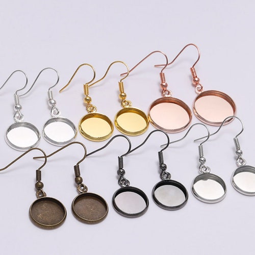 Bezel Earring Kits Handmade Earring Bezel Trays With Coil - Etsy