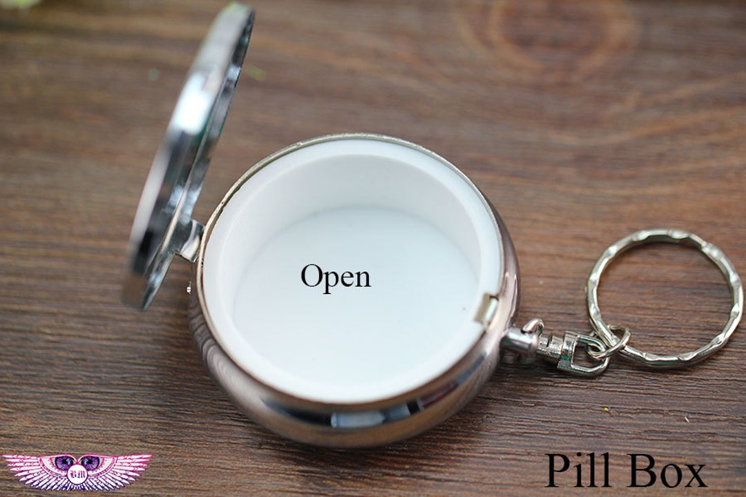 Blank Compartment Pill Box Container With Key Chain - Weekly Blank Pill ...