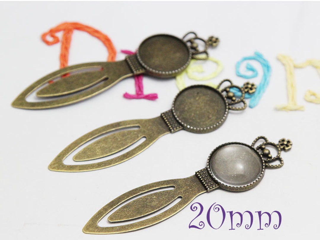 Vintage Brass Bookmark Kits - Royal Crown Tops - Bezel Setting ...