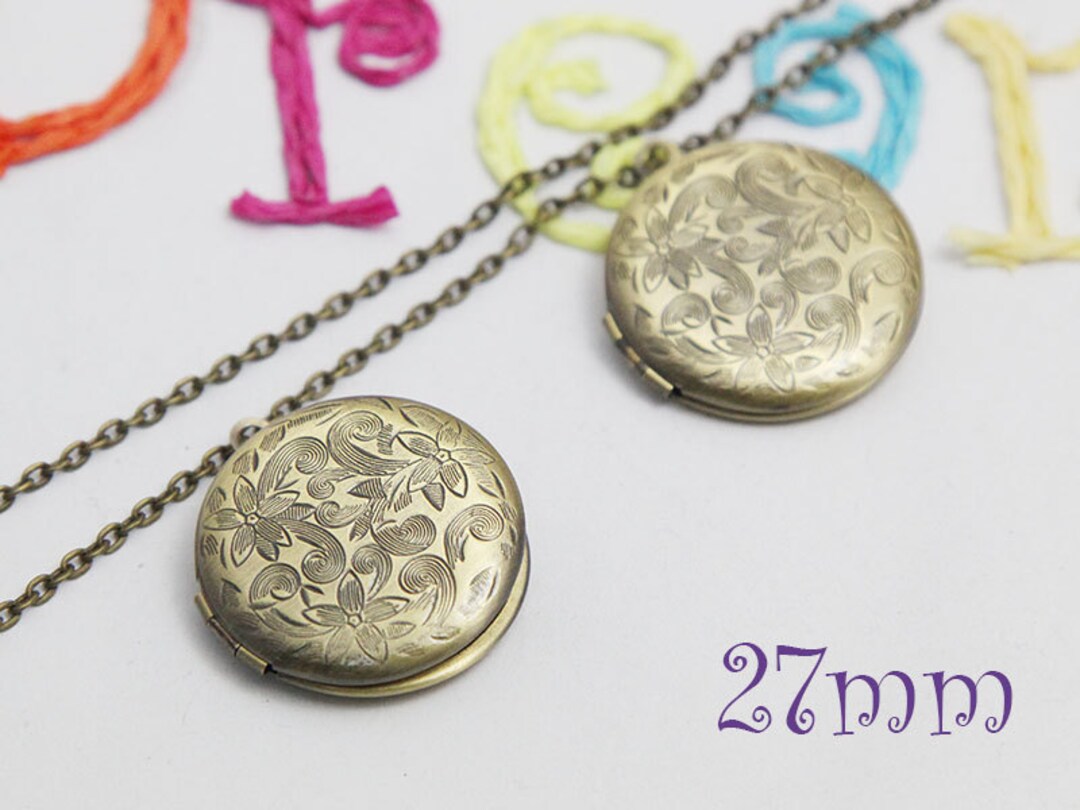 Christmas Gift DIY Locket Necklace 27mm Antique Bronzed - Etsy