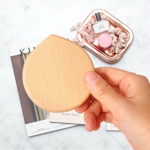 Small Wooden Pocket Mirrors for Engraving 360 Degree Revolving Compact ...