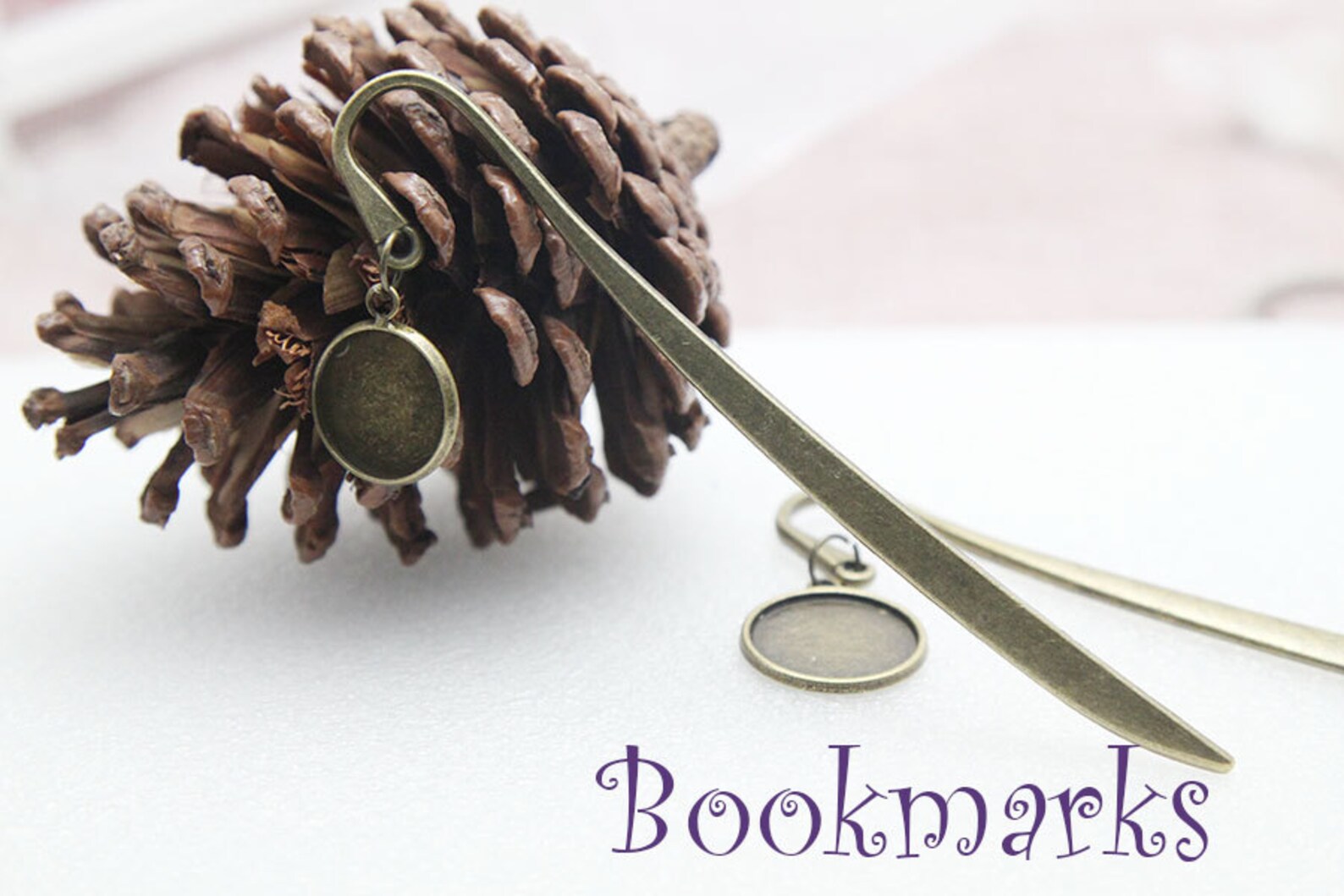 5 DIY Bookmark Kits Vintage Plain Bezel Bookmark Setting | Etsy