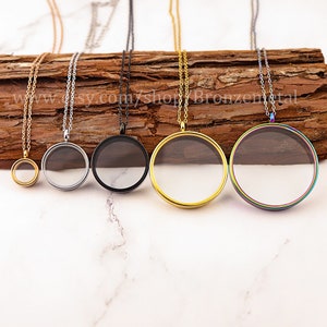 Clear Glass Floating Locket - Stainless Steel Living Charms Locket ...