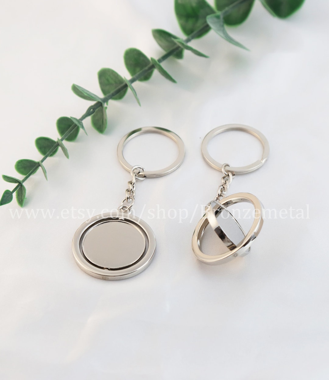 Bezel Key Chain - Rotating Key Chain Blank - Double Sided 27mm Photos ...