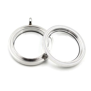 Floating Locket Stainless Steel Glass Locket Living Glass - Etsy