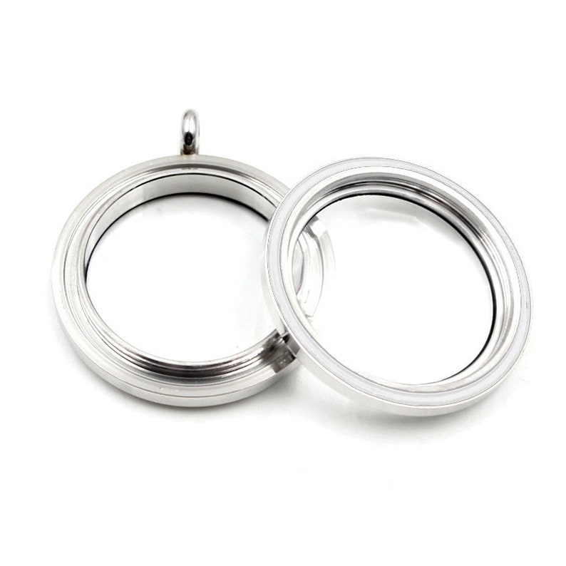 Floating Locket Stainless Steel Glass Locket Living Glass - Etsy