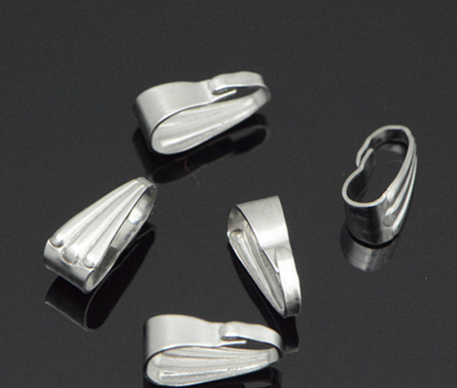 Pinch Bails Stainless Steel Pendant Bails Charm Pinch - Etsy