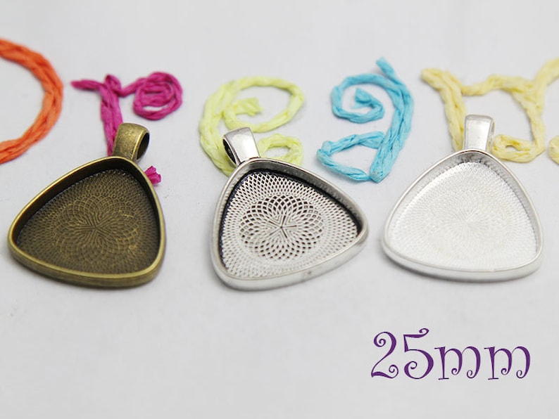 25mm Triangle Vintage Pendant Blanks Blank Bezel Cabochon - Etsy