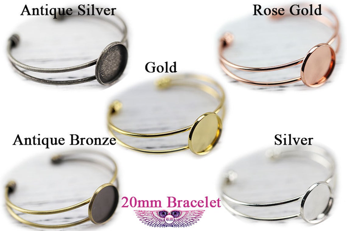 Cuff Bracelet Blank Cuff Bezel Bangle 20mm Round Glass | Etsy